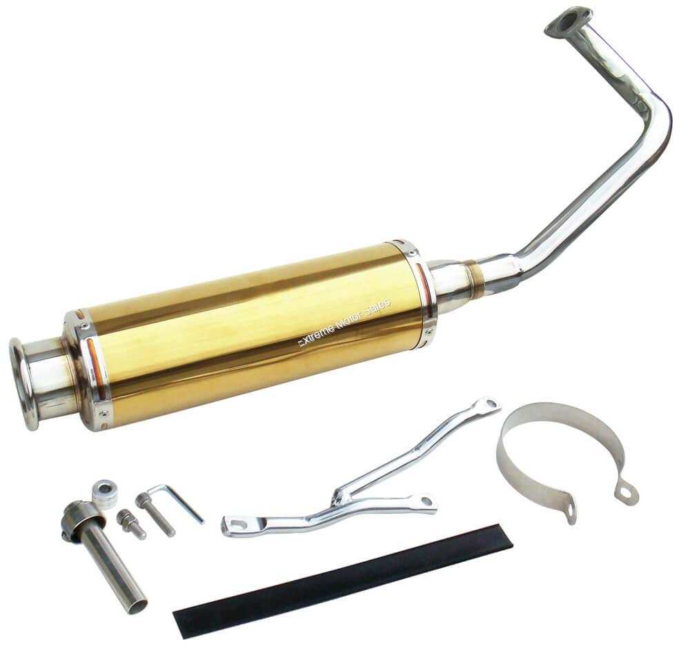 NCY Performance Exhaust , Gold color, for 50cc QMB139 Scooters ...