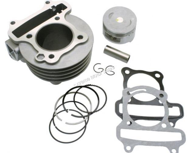 Universal 50cc QMB139 50mm Big Bore Cylinder Kit- Upgrades to 81.3cc ...
