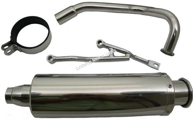 QMB139 50cc, 4-stroke Performance Exhaust - Round 50cc QMB139 Scooter ...