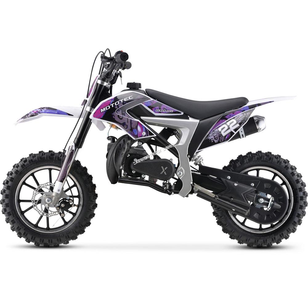MotoTec Demon 50cc 2 Stroke Pocket Bike Dirt Bike Kids Youth Automatic ...