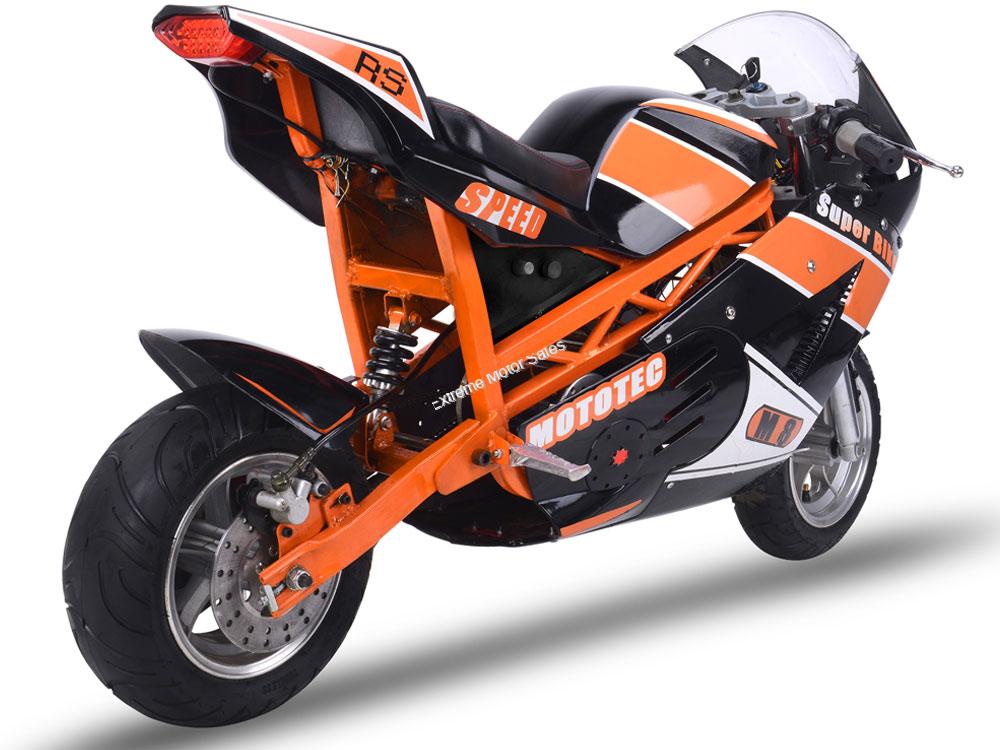 MotoTec 1000w 48v Electric Pocket Bike Superbike White Black > Electric ...