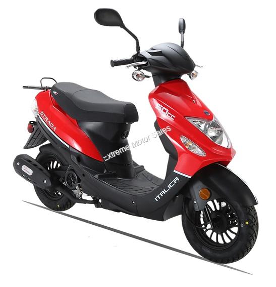 Italica Motors Strada 50cc Gas Scooter Moped - 1 Year Warranty > 50cc ...